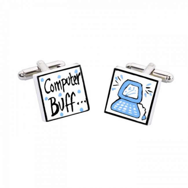 Computer Buff Cufflinks by Sonia Spencer